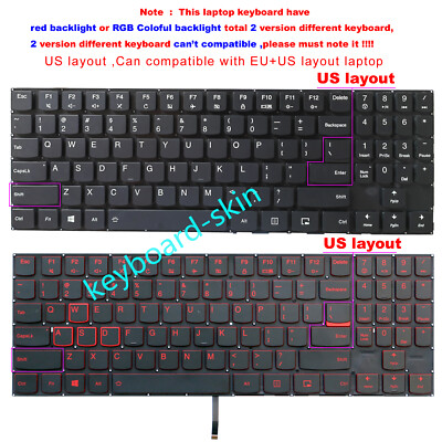 New RGB/Red Backlit Keyboard For Lenovo Legion Y520-15IKB Y720-15IKB ...