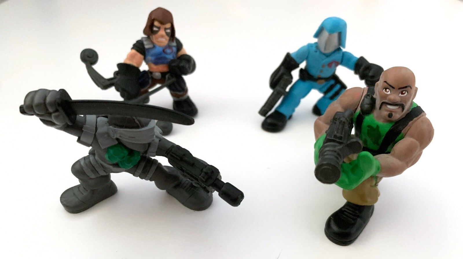 Hasbro Mini Figures Lot of 4 GI Joe Combat Heroes Cobra Commander Snake ...