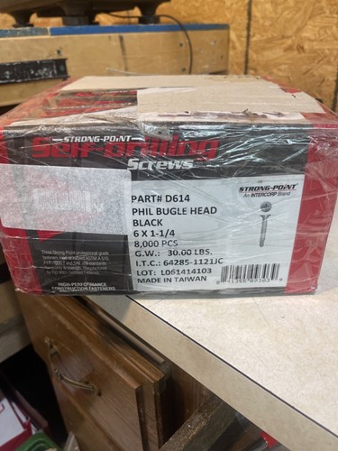 #6 x 1-1/4" PHILLIPS BUGLE HEAD PHOSPHATE S/D SCREWS 8,000ct | D614 (N5 ...