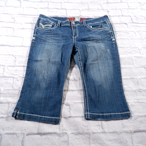Hydraulic Capris Medium Wash Mid Rise Womens Blue Jeans 38 | eBay
