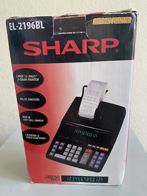 New Sharp EL-2196BL Large Two-Color Standard Function Ribbon Printer ...