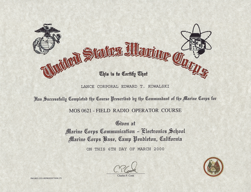 MOS 0621 FIELD RADIO PATCH HF VHF COMM US MARINES PIN UP MOS 2531 USS ...