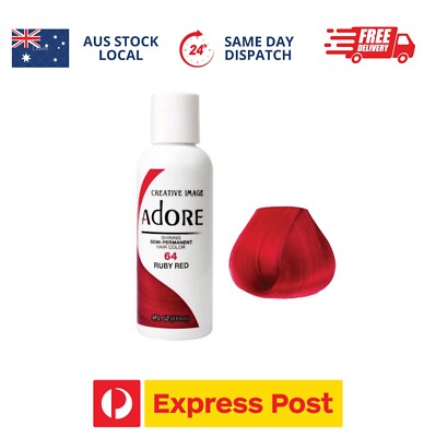 Adore Semi Permanent Hair Colour #64 Ruby Red 118ml | eBay Australia