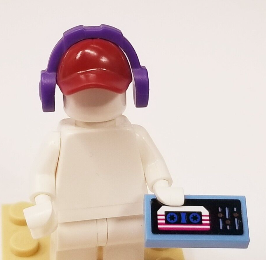 LEGO Minifigure Walkman Music Player and Headphones with Dark Red ...