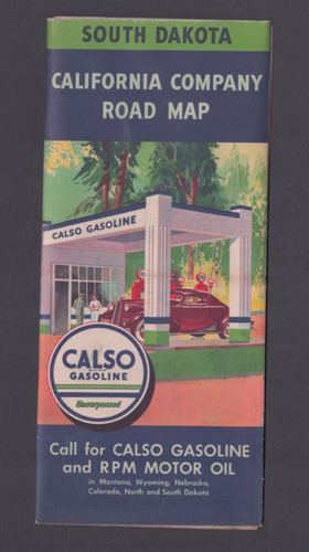 1939 Calso Gasoline South Dakota Road Map Travel RPM Motor Oil | eBay