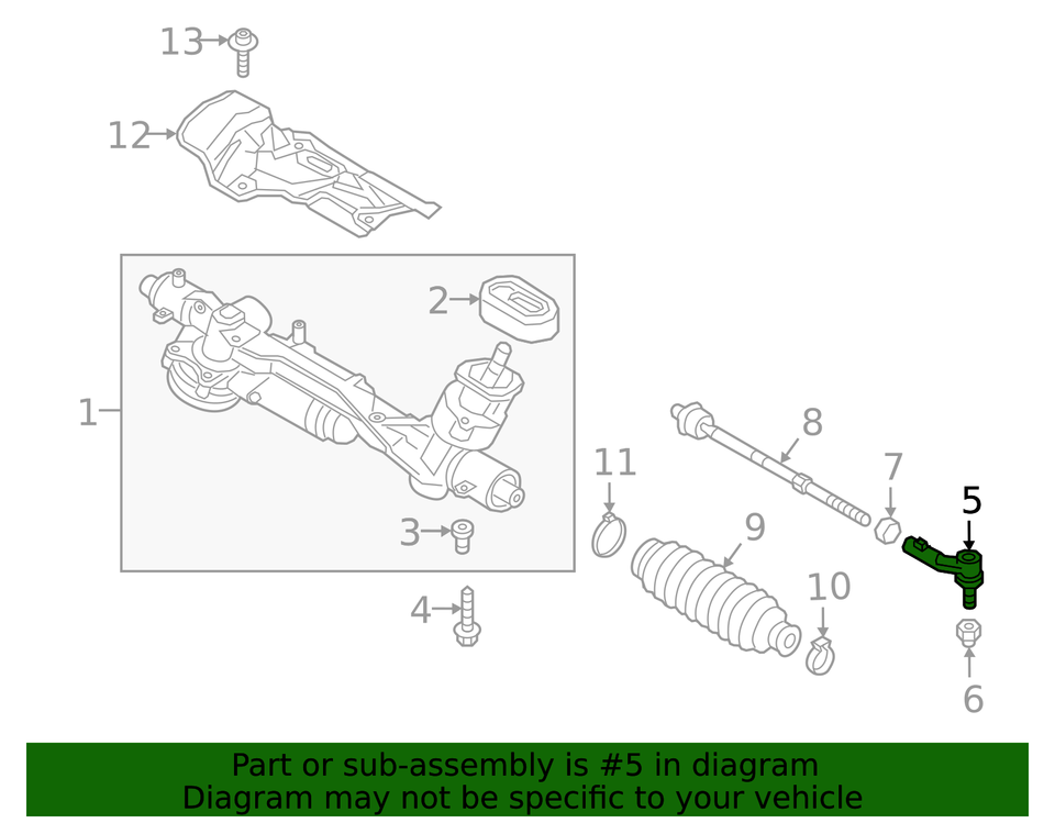 Genuine Audi Outer Tie Rod 1K0-423-812-K | eBay