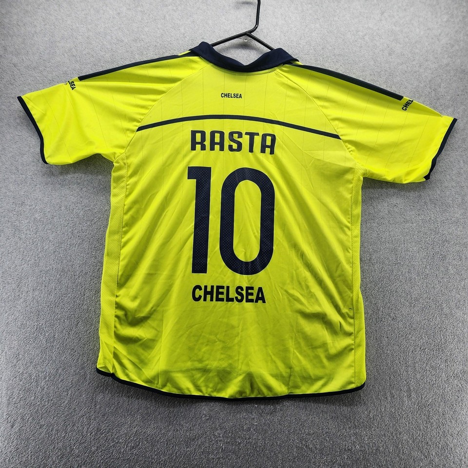 Chelsea FC Jersey Shirt Mens Yellow Navy EPL Soccer Rasta 10 Custom ...