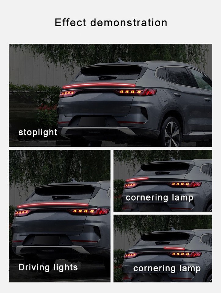 12V 120cm LED Spoiler Lip Wing Trim Brake Tail Light For Car Carbon ...