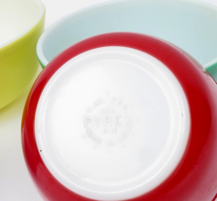 Vintage c1950 Pyrex Primary Colors Nesting Mixing Bowl Set 401, 402 ...