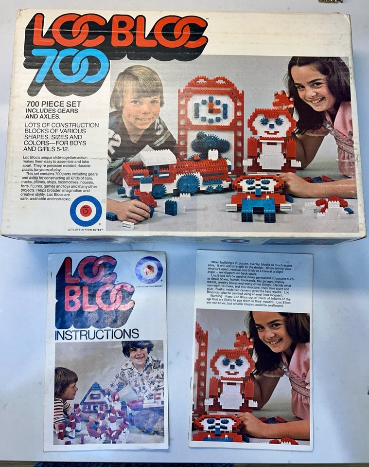 Loc Bloc 700 Piece Construction Set W/Instruction Manual Vintage 1975 ...