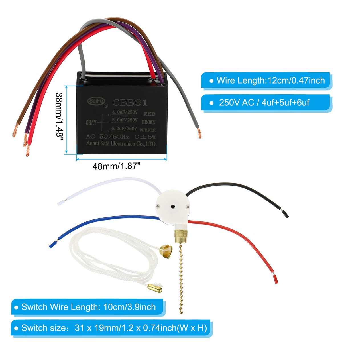 Cbb61 Ceiling Fan Capacitor 4 Wire | Shelly Lighting
