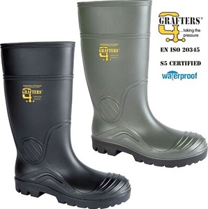 Grafters Mens Wellington Steel Toe Cap Wellies Safety Work Waterproof ...
