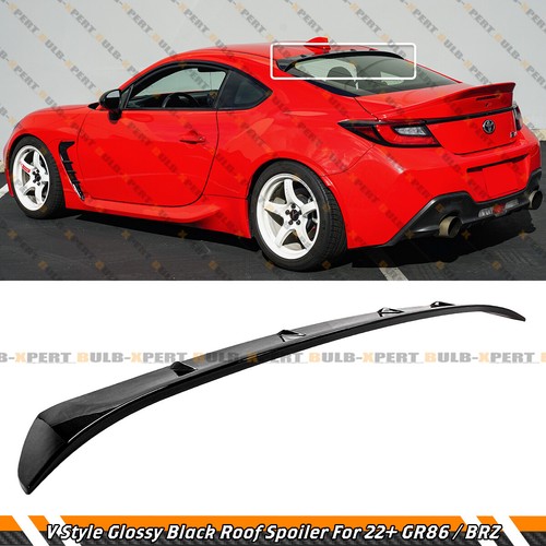 V STYLE GLOSS BLACK REAR WINDOW ROOF SPOILER FOR 2022-26 SUBARU BRZ ...