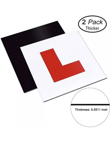 PACK PREMIUM FULLY MAGNETIC L PLATES EXTRA THICK STRONG LEARNER PLATES ...