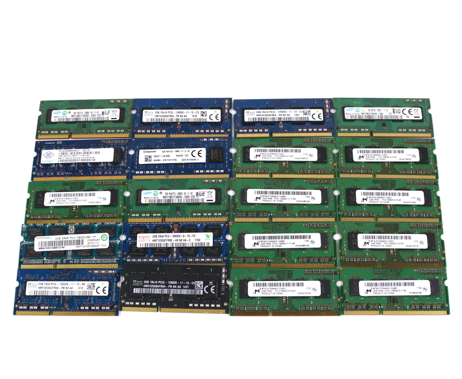 Lot of 20 x 2GB DDR3 Laptop RAM Sticks Memory Modules - Assorted Brands ...