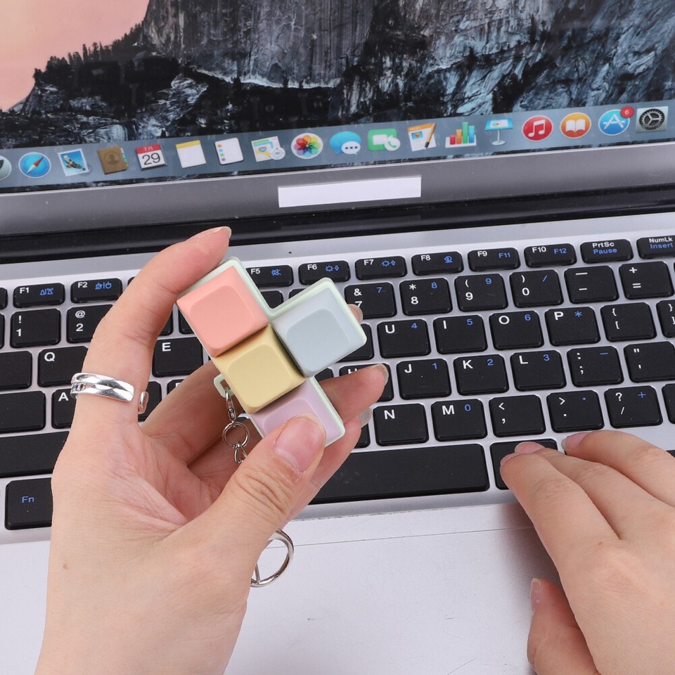 Keyboard Fidget Clicker Keychain 4 Keys DIY Keyboard Clicker Toy for ...