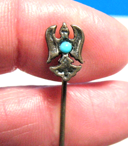 SILVER FAUX TURQUOISE THUNDERBIRD SOUTHWEST STICK PIN VINTAGE | eBay