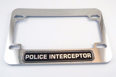 Police Interceptor Motorcycle Bike plastic ABS Chrome Plated License ...