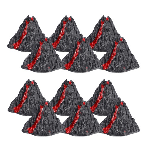 12 Pcs Lava Statue Dinosaur Erupting Volcano Toys Fake Ornament ...