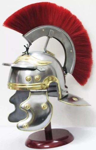 Medieval Roman Officer Centurion Historical Helmet Armor 18g Steel War ...