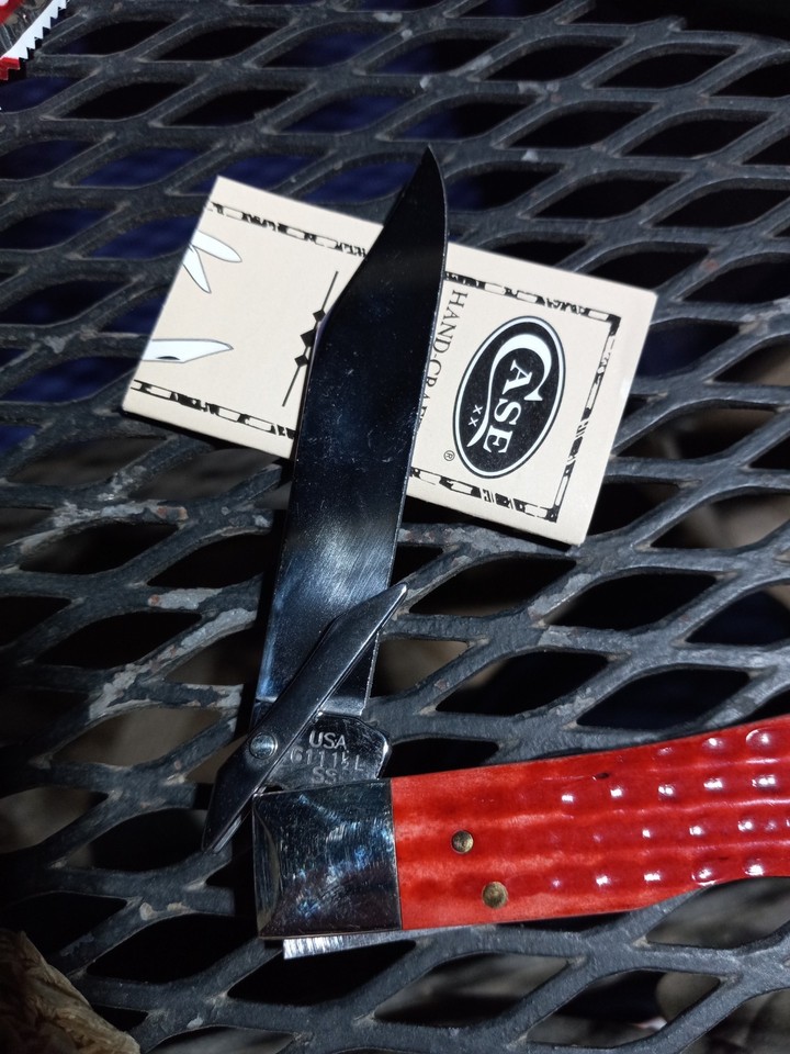 2002 Case XX Dark Red SilverScript Cheetah W/ Scrolled Bolsters In Tin ...