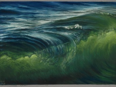 original drawing A3 88НO artwork pastel modern realism sea waves | eBay