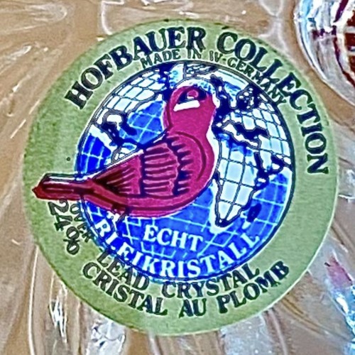HOFBAUER RUBY RED BIRD COLLECTION LEAD CRYSTAL CANDY BOWL & LID DESIGN ...