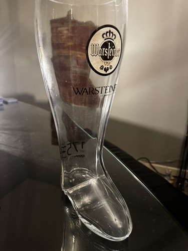 Warsteiner 2L Beer Boot Pressed Glass German Bierstiefel - 13" Tall DAS ...