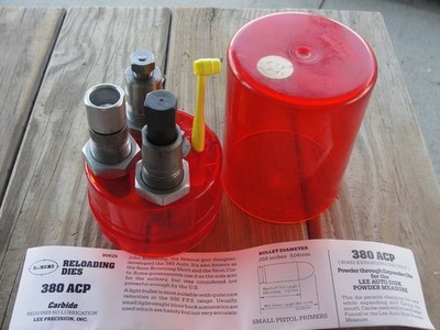 Lee 380 ACP Reloading Die 3 Die Set #90625 w/Shell Holder, Power Scoop ...