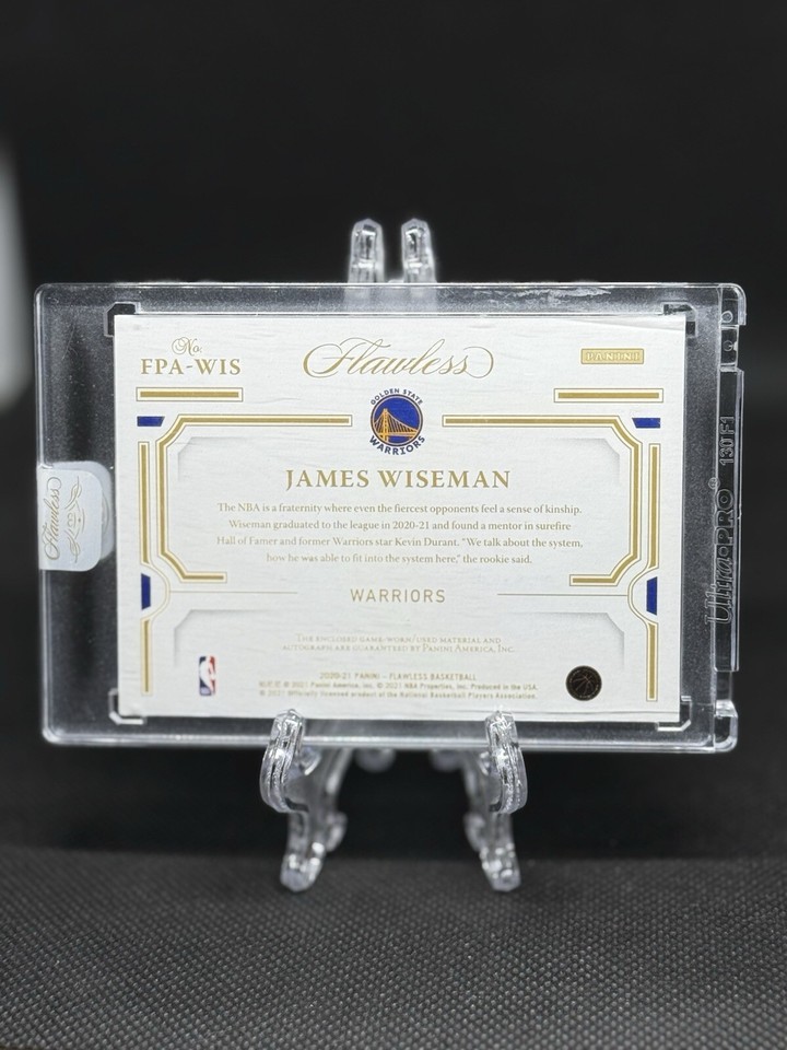 2020-21 Panini Flawless James Wiseman Rookie Patch Auto /25 Sealed RC ...