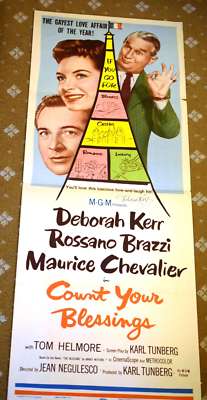 Deborah Kerr Signed Jsa Original 34x14 Count Your Blessings Lobby Card ...