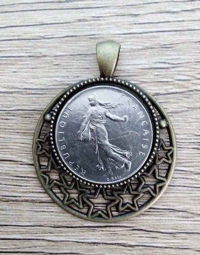 Collier/Pendentif Monnaie-Style Base Antique-France - 1 Franc - Semeur ...