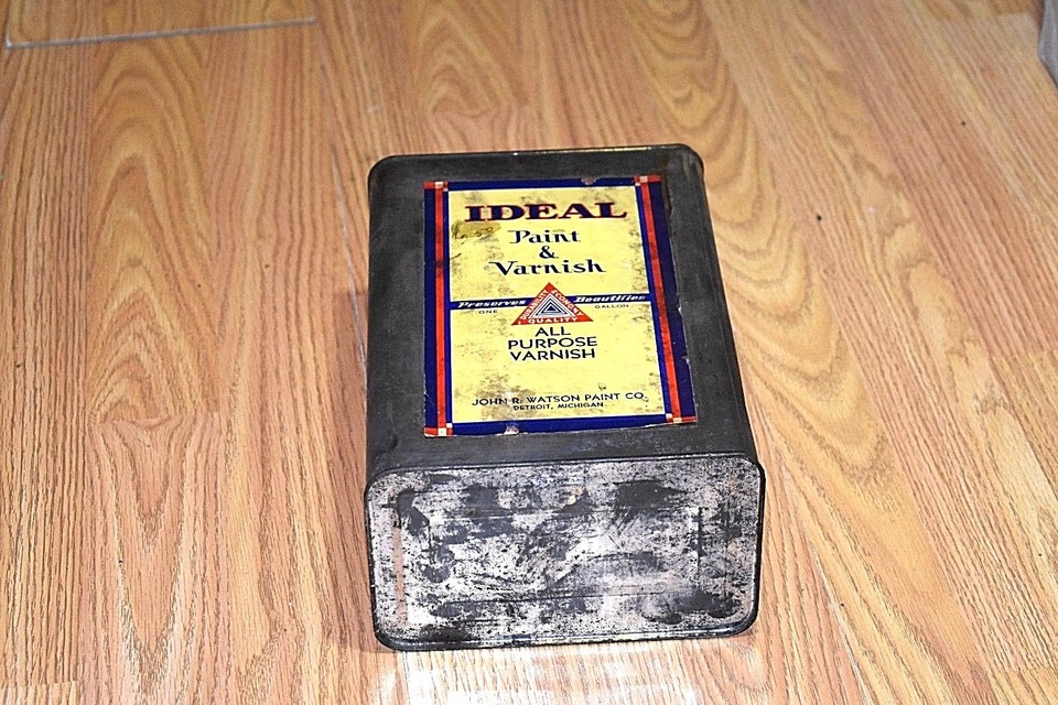 Vintage Ideal All Purpose Varnish 1 Gallon Can Tin John Watson Paint Co ...