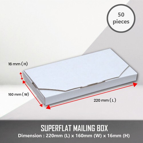 50 x Mailing Box 220 x 160 x 16mm Superflat Shipping Packing Cardboard Box | eBay