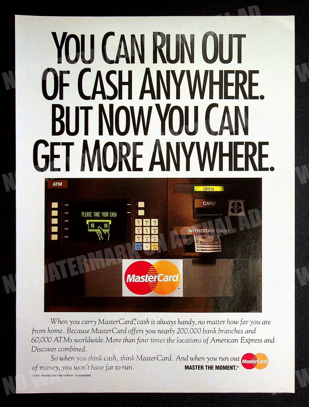 MasterCard Credit Card ATM 1991 Trade Print Magazine Ad Poster ADVERT ...