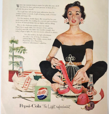 Pepsi Christmas Wrapping Vintage 1954 Magazine Print Ad Glass Bottle ...