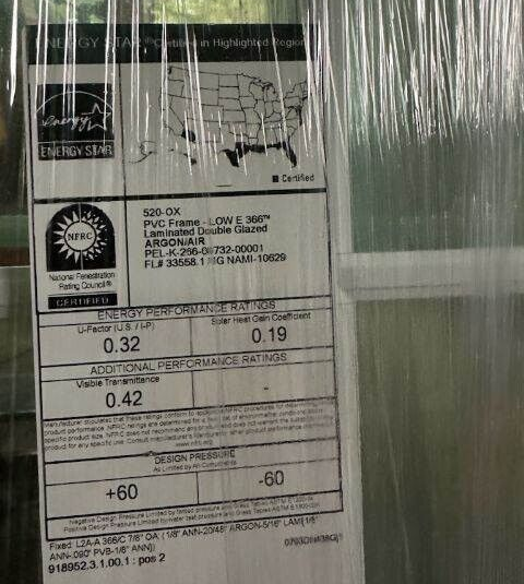 Brand New High End Pella Hurricane Impact Sliding Windows 71.5 x 60 ...