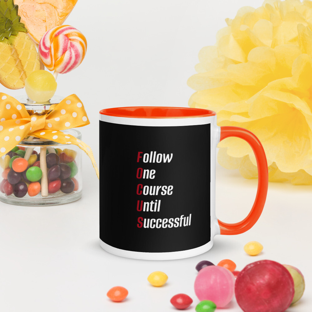 Mug with Color Inside Focus follow one course until successful | eBay