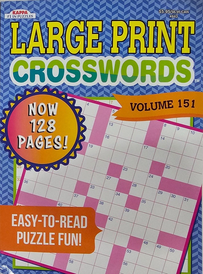 Kappa Large Print Crosswords Puzzle Books, Largest Selection of Volumes ...