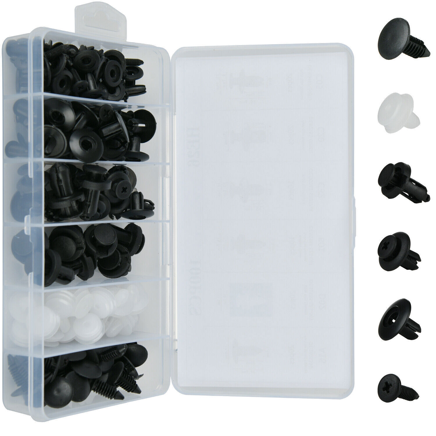 100 Pcs Rivet Push Clips Retainer Fender Liner Fastener for Car 6 Size ...