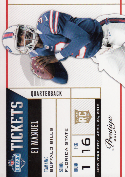 2013 Prestige NFL Draft Tickets Buffalo Bills Football Card #4 EJ ...