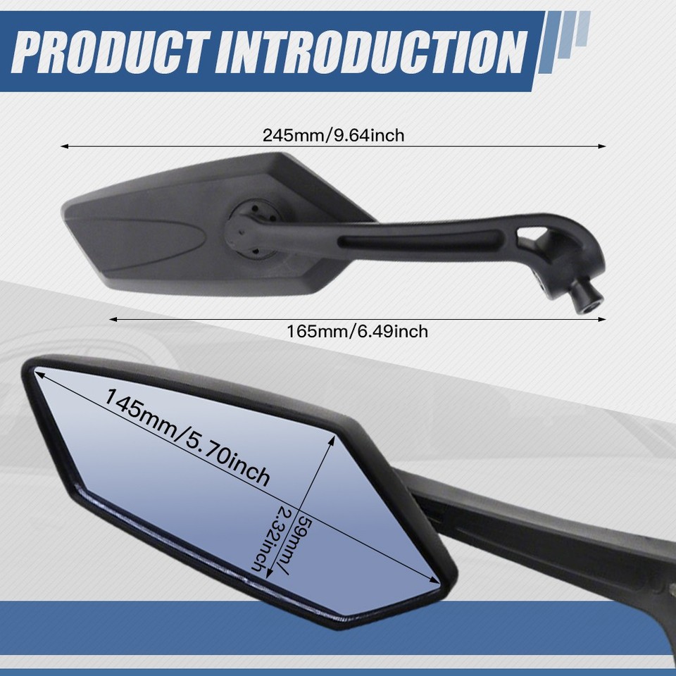 ATV Rear View Side Mirrors For Polaris Sportsman 400 450 500 550 570 ...