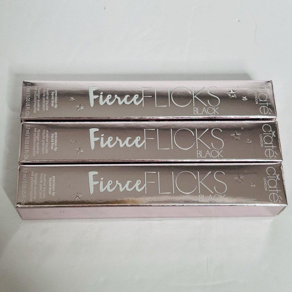 (3) CIATE LONDON Fierce Flicks Black Precision Tip Liquid Liner -NEW IN ...