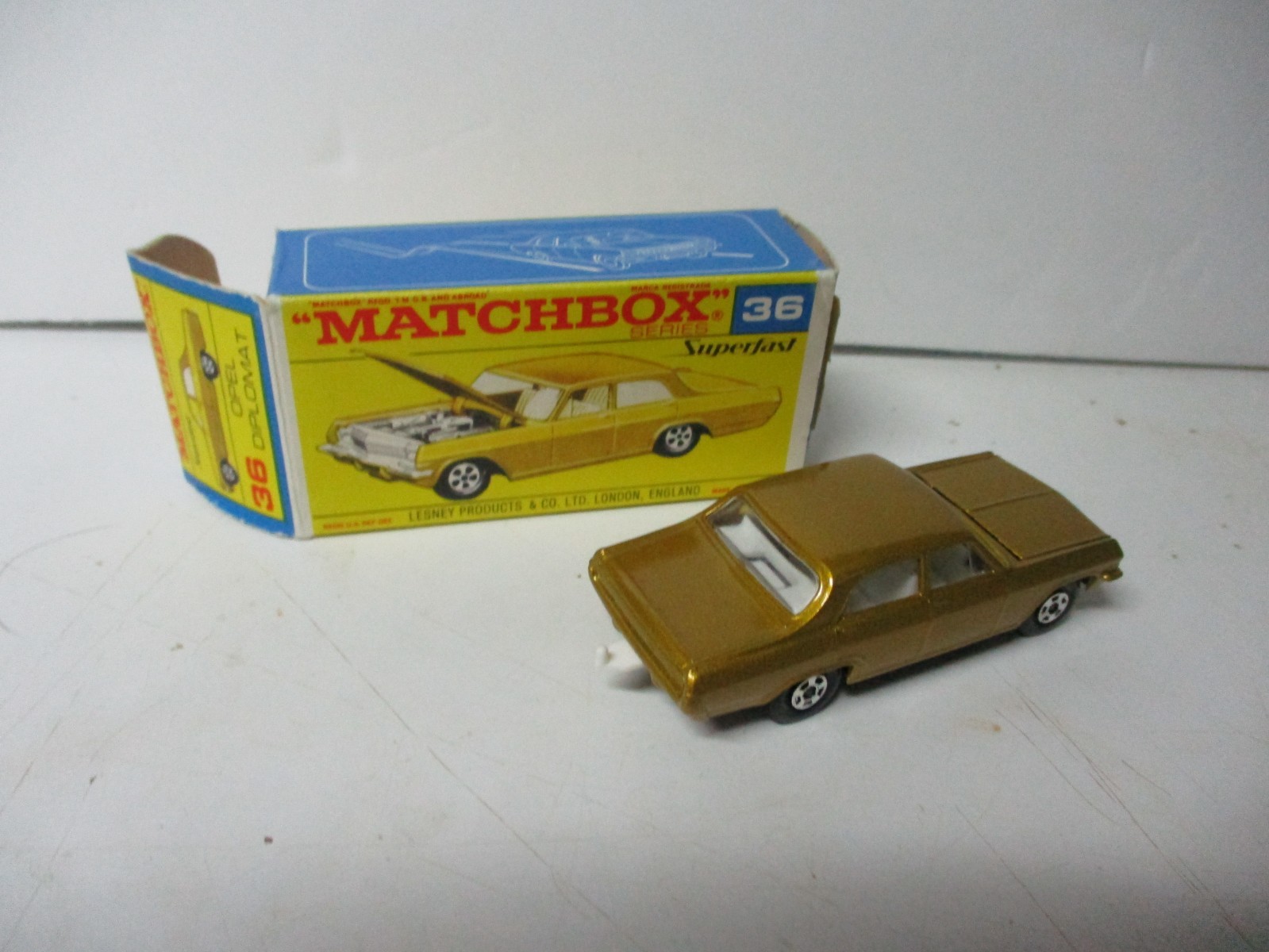 Matchbox Lesney Superfast SF36 Opel Diplomat- GOLD body, F TYPE BOX | eBay