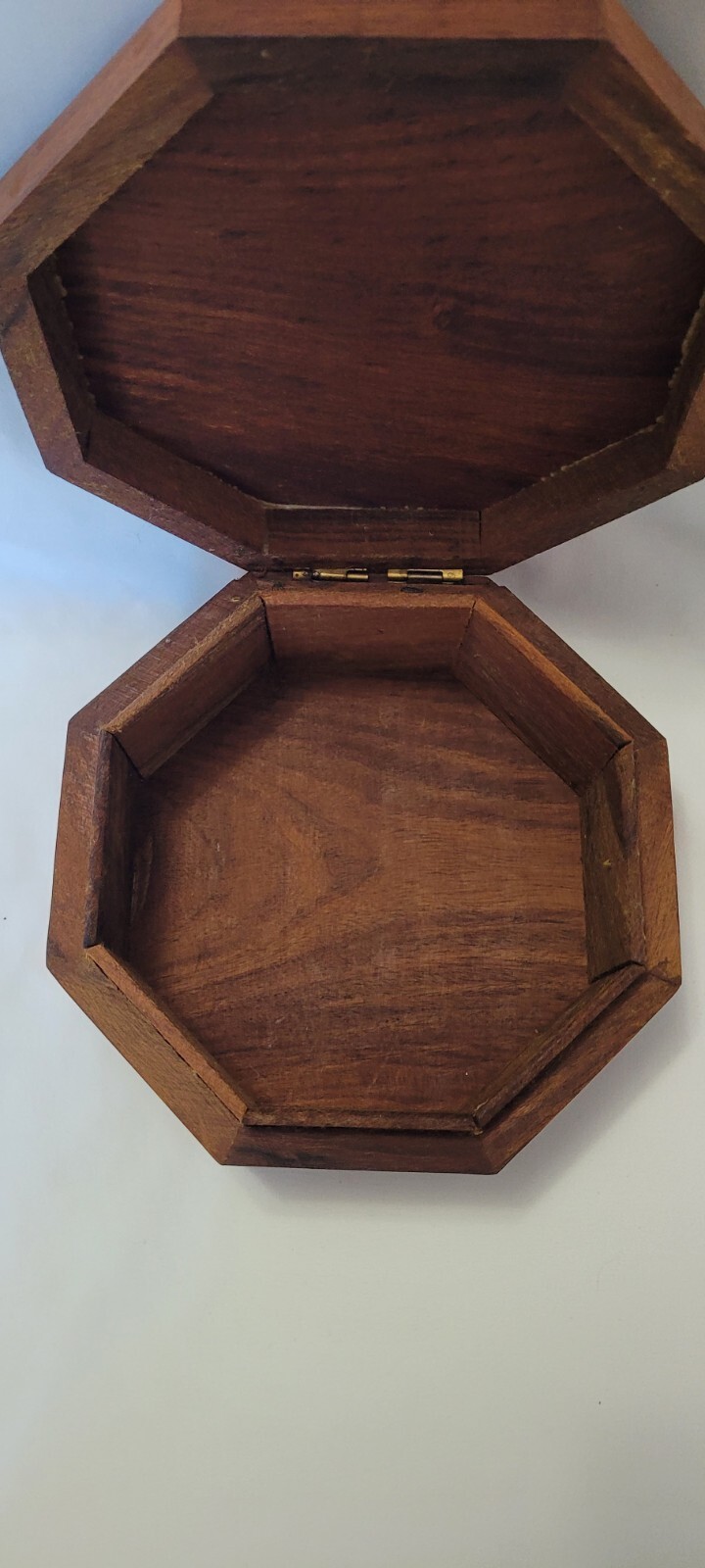 VTG Hinged Octagonal Wood Trinket Jewelry Box with Hand Carving | eBay