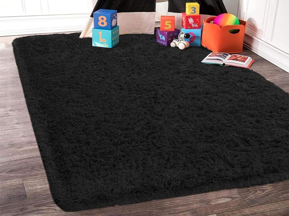 Fluffy Rugs Rug Carpet Large Shaggy Super Soft Mat Living Room Bedroom ...