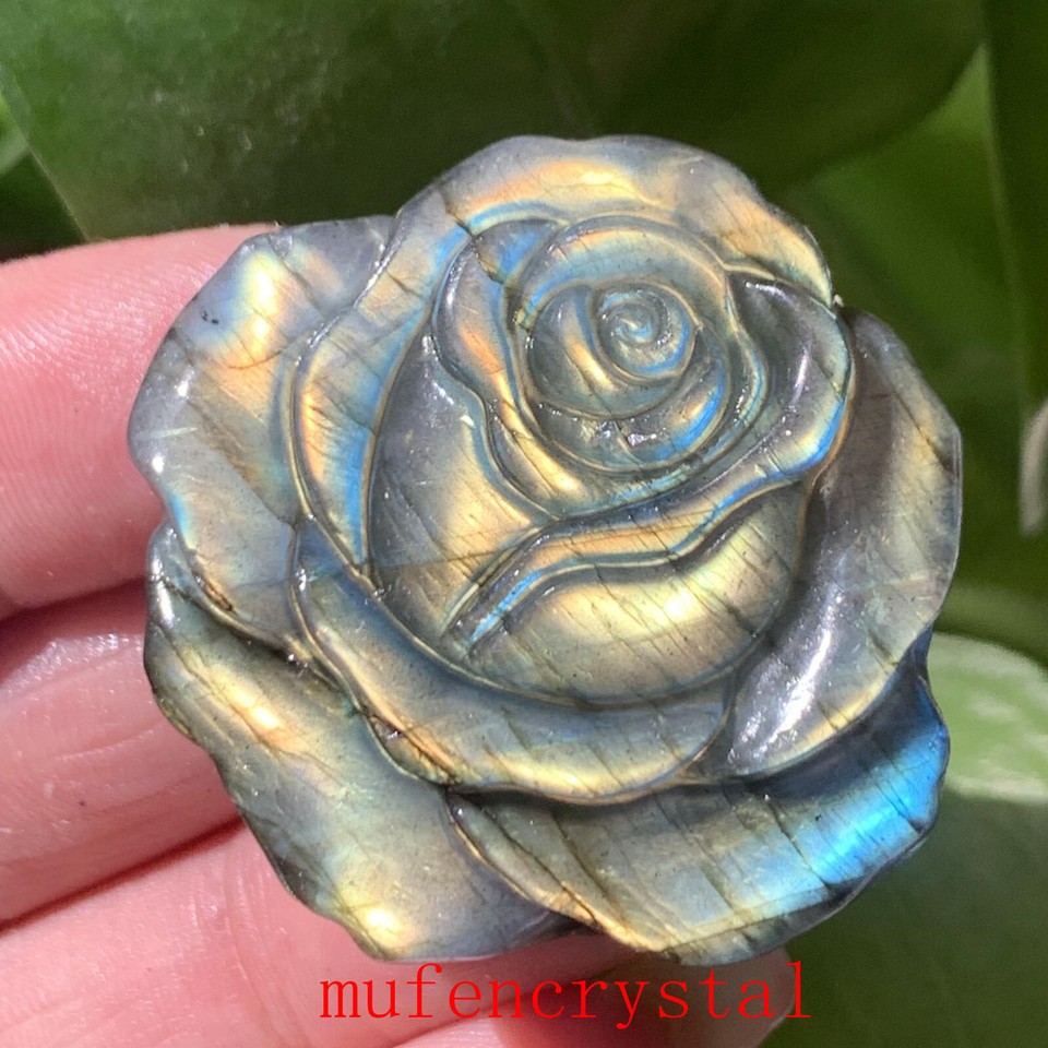 Natural Labradorite Hand Carved The roses Quartz Crystal Healing 1pc | eBay