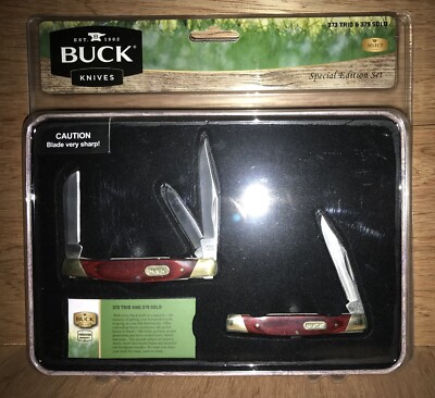 Buck Knives 373 Trio & 379 Solo Set in Collector’s Tin. 2nd Set NEW ...