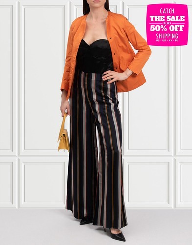 RRP€905 ROKSANDA Trousers UK8 US4 IT40 S High Waist Striped Made in ...