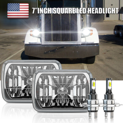 5x7 7x6 LED Headlights Hi-Lo Beam Fit Peterbilt 365 367 2008 2009-2017 ...